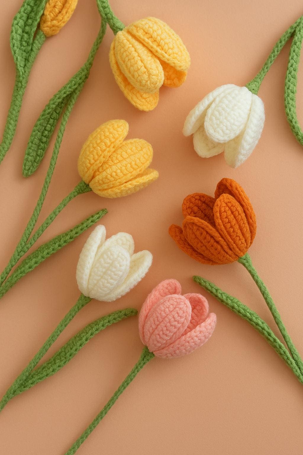 Crochet Tulip Pattern Video Tutorial & PDF, Crochet Flower Bouquet ...