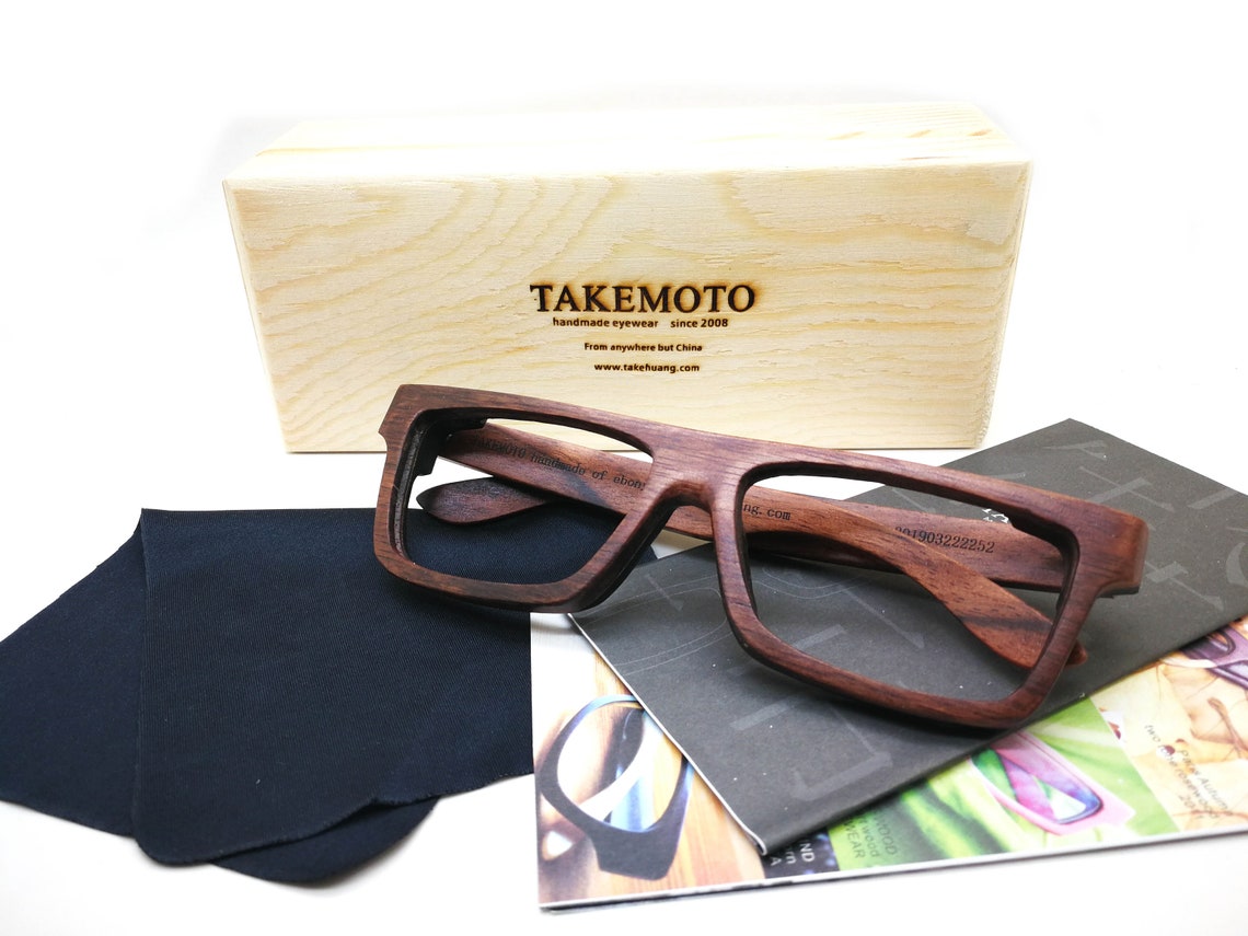 KNIGHT Square Handmade EBONY Wood Prescription Progressive | Etsy