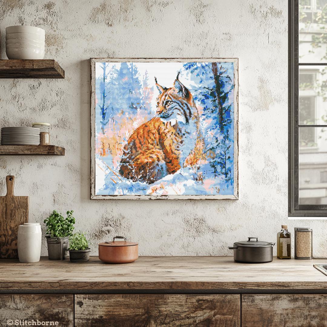 Lynx in Winter Forest Cross Stitch Pattern PDF Download Printable ...
