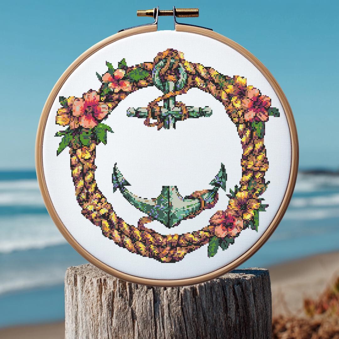 Anchor With Space for Text Cross Stitch Pattern PDF Download Printable ...