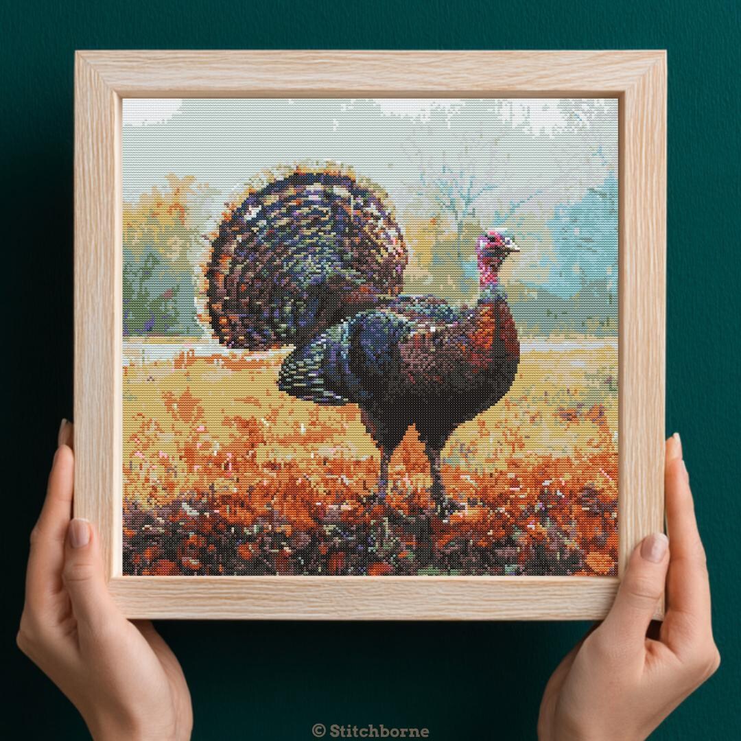 Turkey and Autumn Landscape Cross Stitch Pattern PDF Download Fall ...