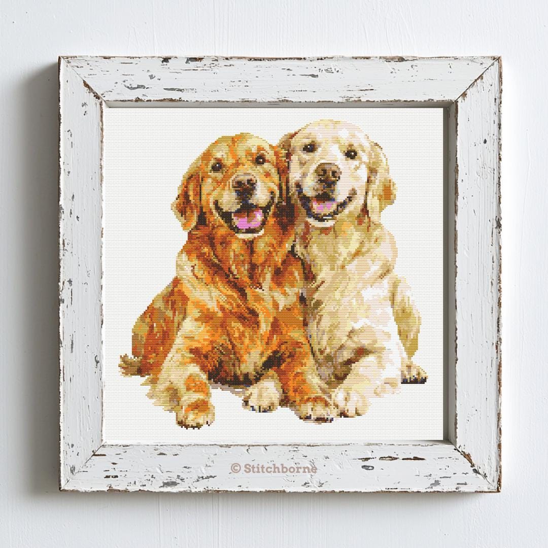 Golden Retriever Friends Cross Stitch Pattern PDF Download Printable ...