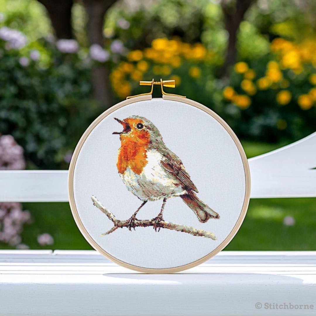 Singing Robin Cross Stitch Pattern PDF Download Printable Robin Cross ...