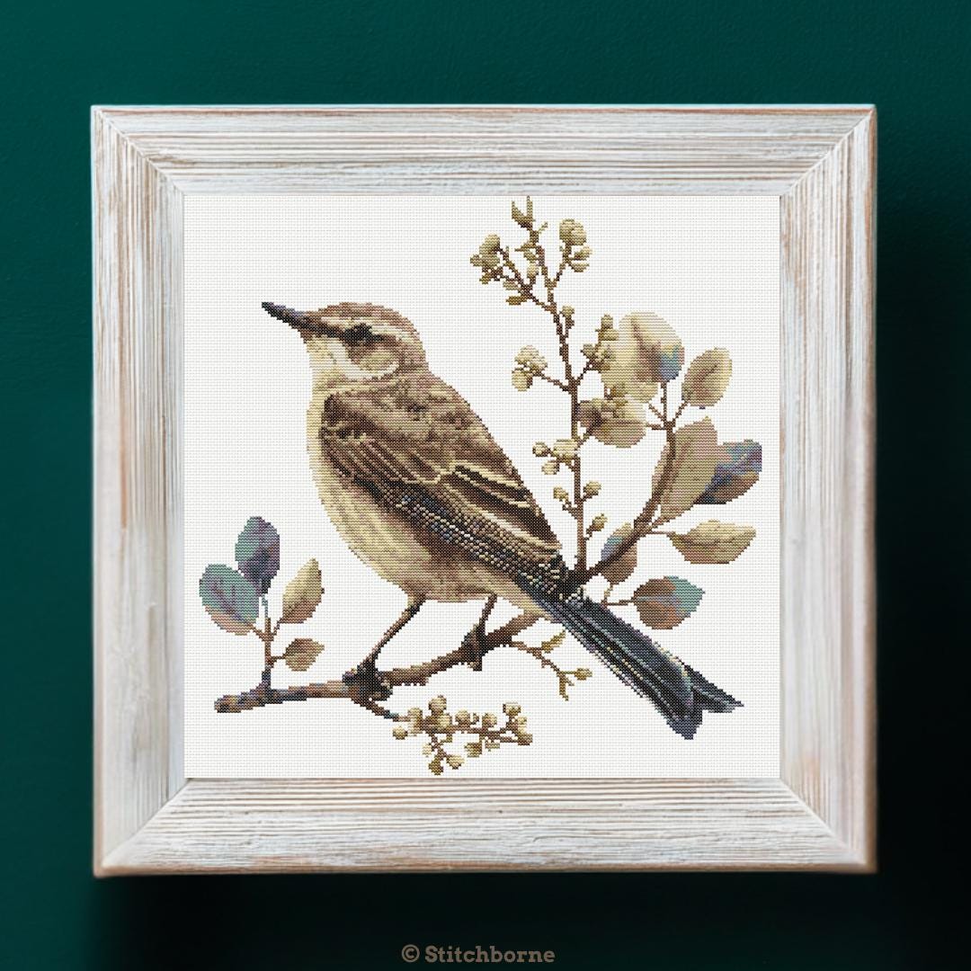 Mockingbird Cross Stitch Pattern PDF Download Printable Vintage Bird ...