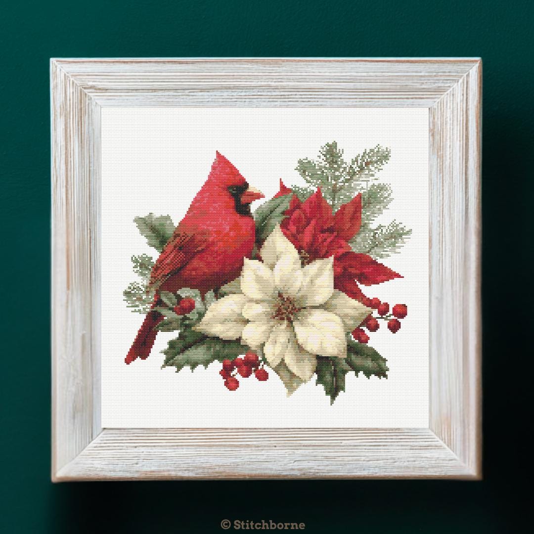 Christmas Cardinal Cross Stitch Pattern PDF Download Printable Northern ...