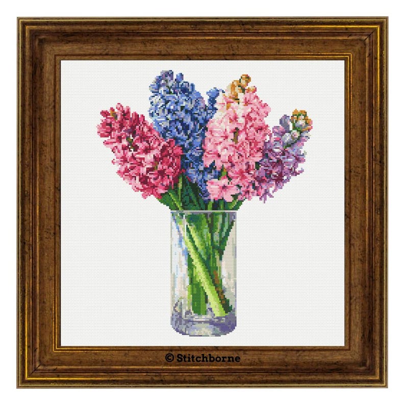 Hyacinths in Vase Cross Stitch Pattern PDF Download Printable Hyacinths ...