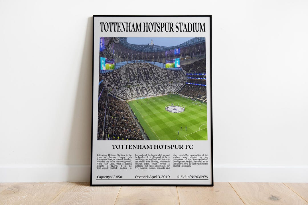 Tottenham Hotspur Poster , Tottenham Hotspur Stadium Wall Art, Man Cave ...