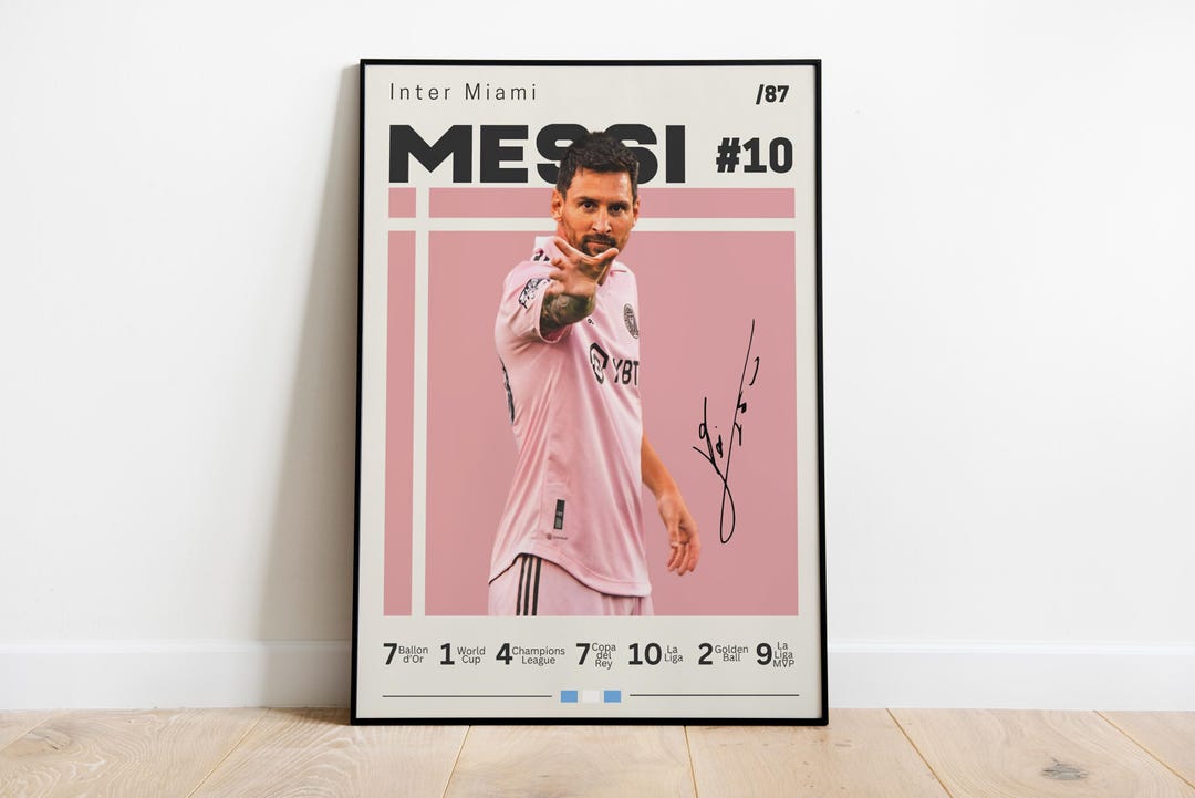 Lionel Messi Poster,lionel Messi Inter Miami Poster, Man Cave Neon ...
