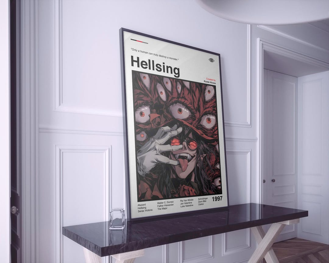 Hellsing Poster | Hellsing Anime Print | Vintage Poster | Minimalist ...