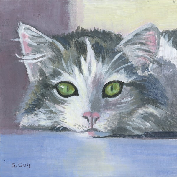 Cat Acrylic Painting - Etsy