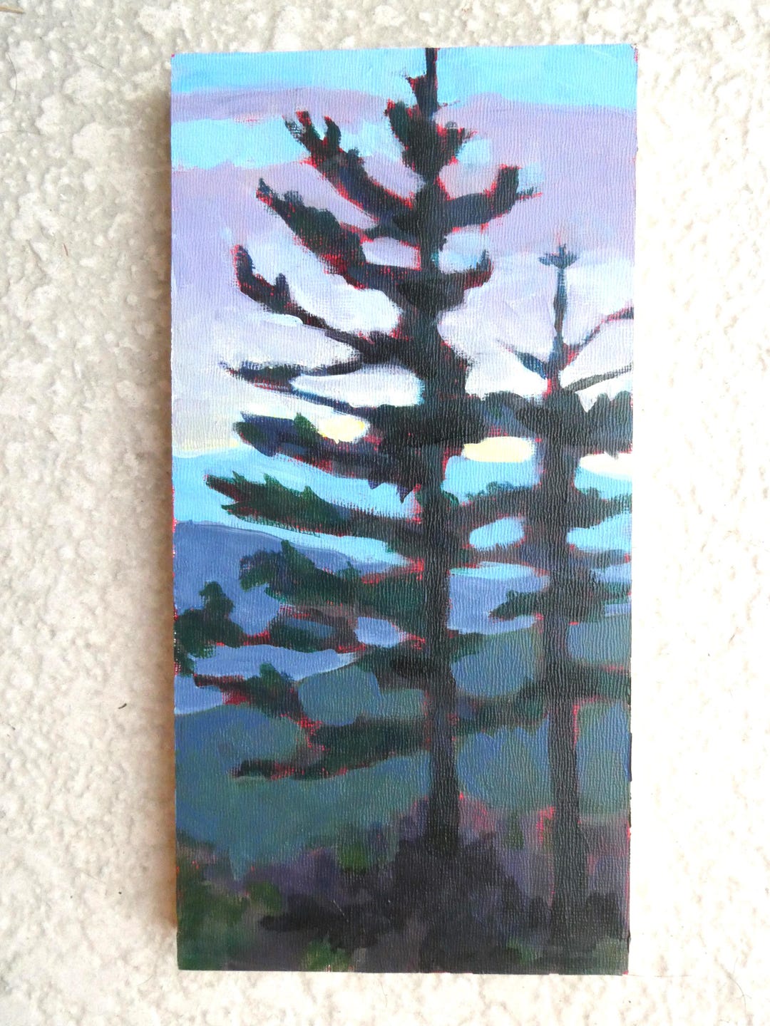 Original Landscape Wall Art Tree and Mountains Painting - Etsy