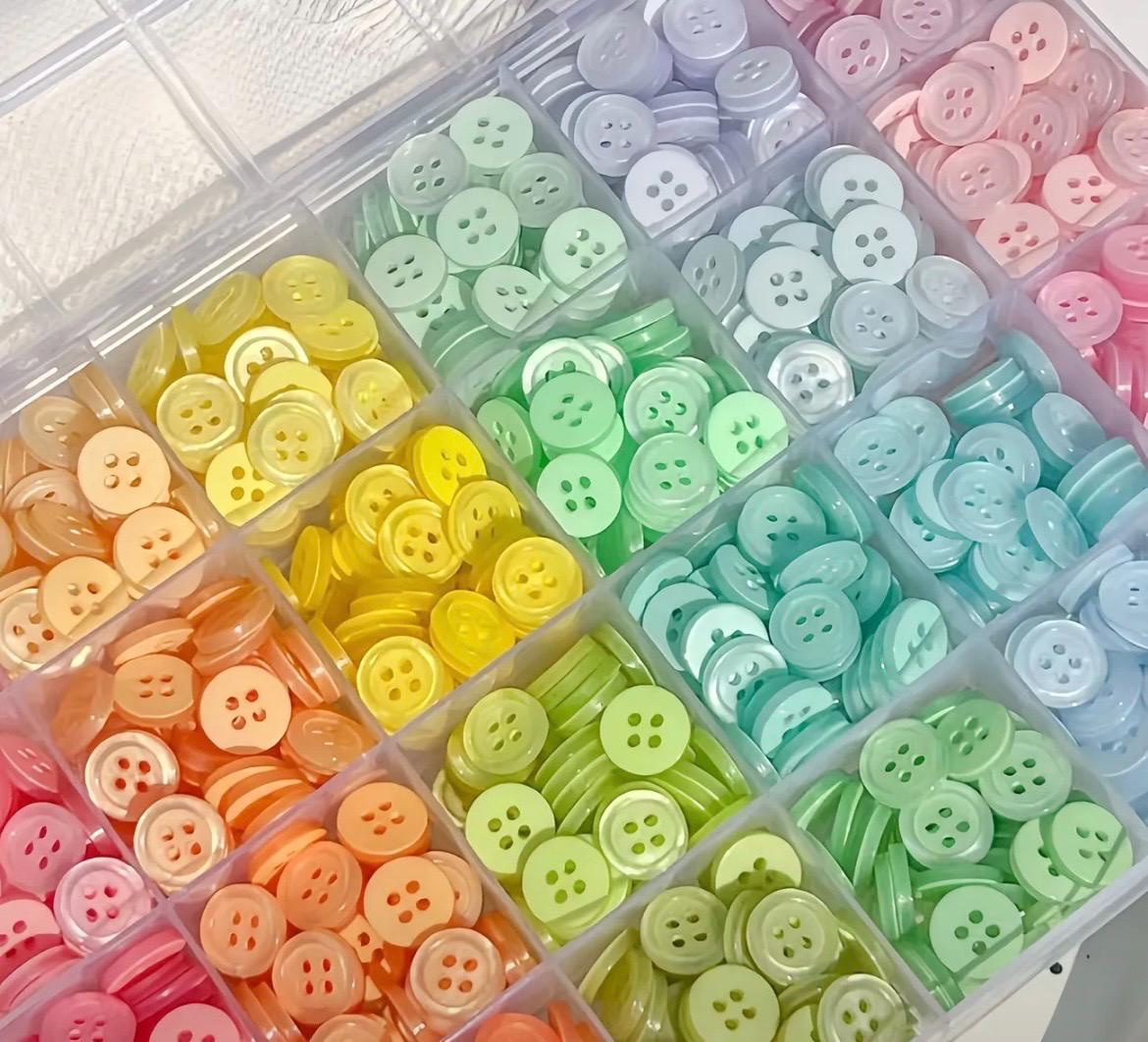 Pastel Buttons | Colour Mix Plastic Buttons | 10mm | Perfect for Card ...