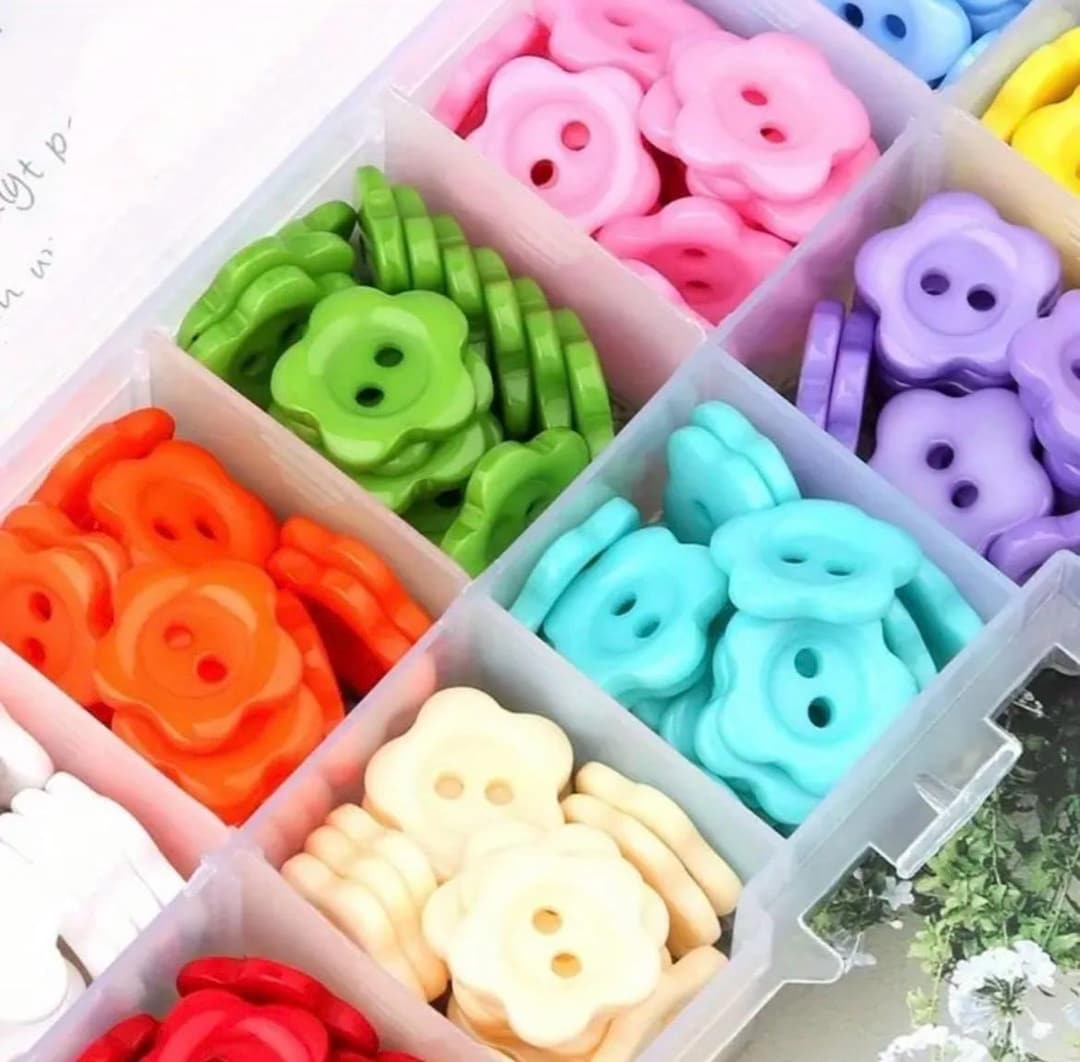 Bright Flower Plastic Buttons | 10mm, 12 Pcs | Sewing Crafts - Etsy
