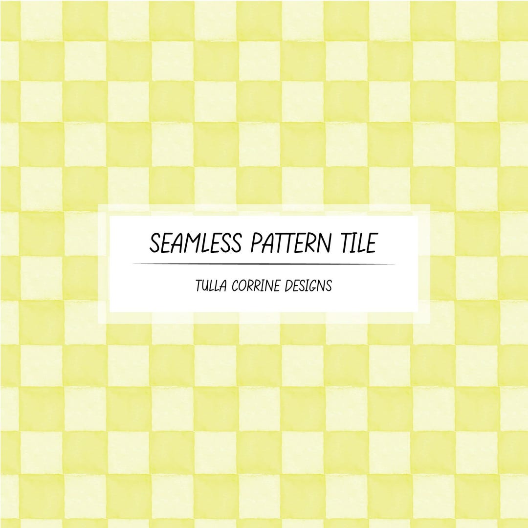 Checkerboard Seamless Repeat Pattern Yellow Fabric Print Repeating ...