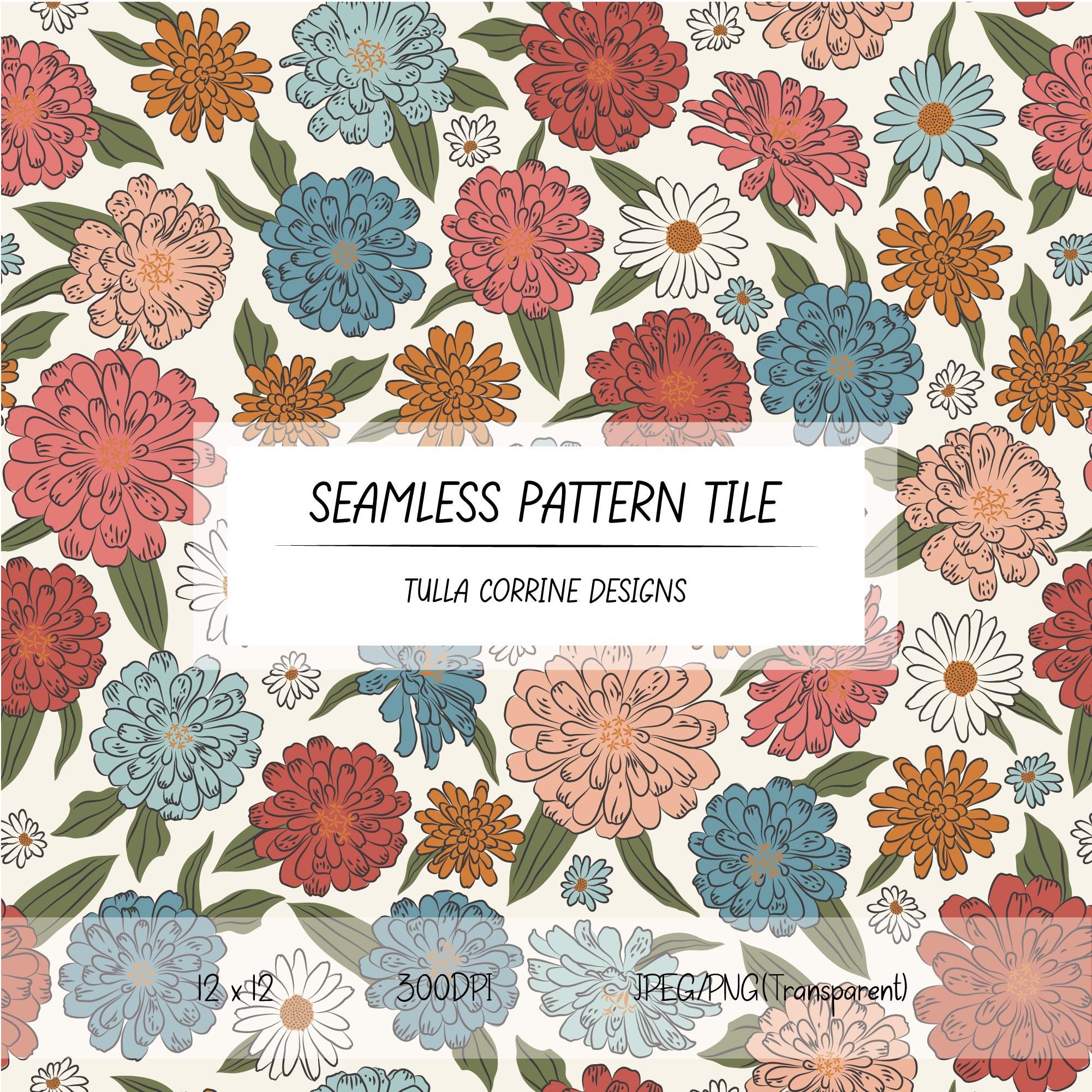 Flower Seamless Fabric Print Repeating Pattern File Commercial Use ...
