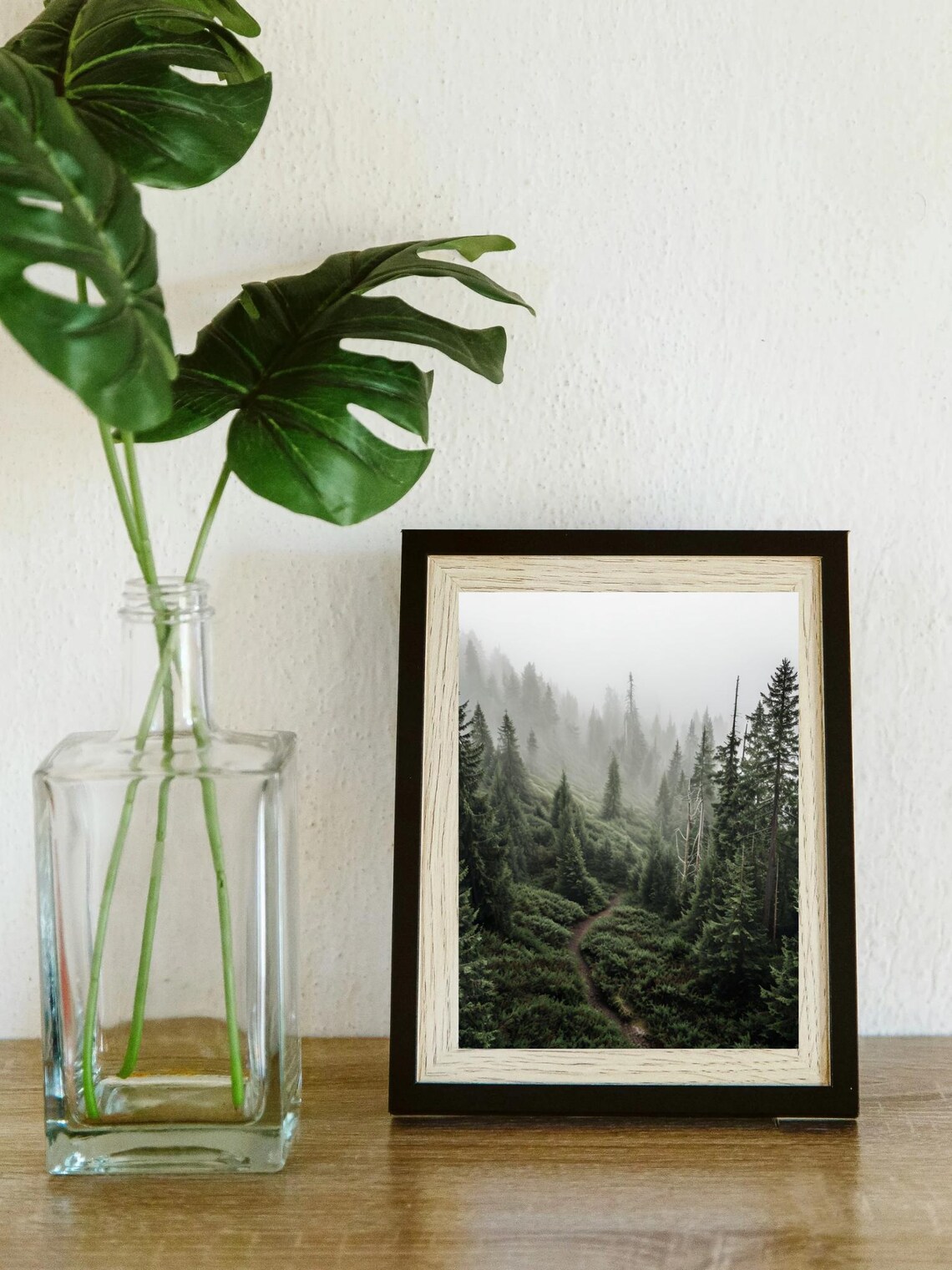 Misty Evergreen Forest Path Printable Wall Art | Nature-inspired ...