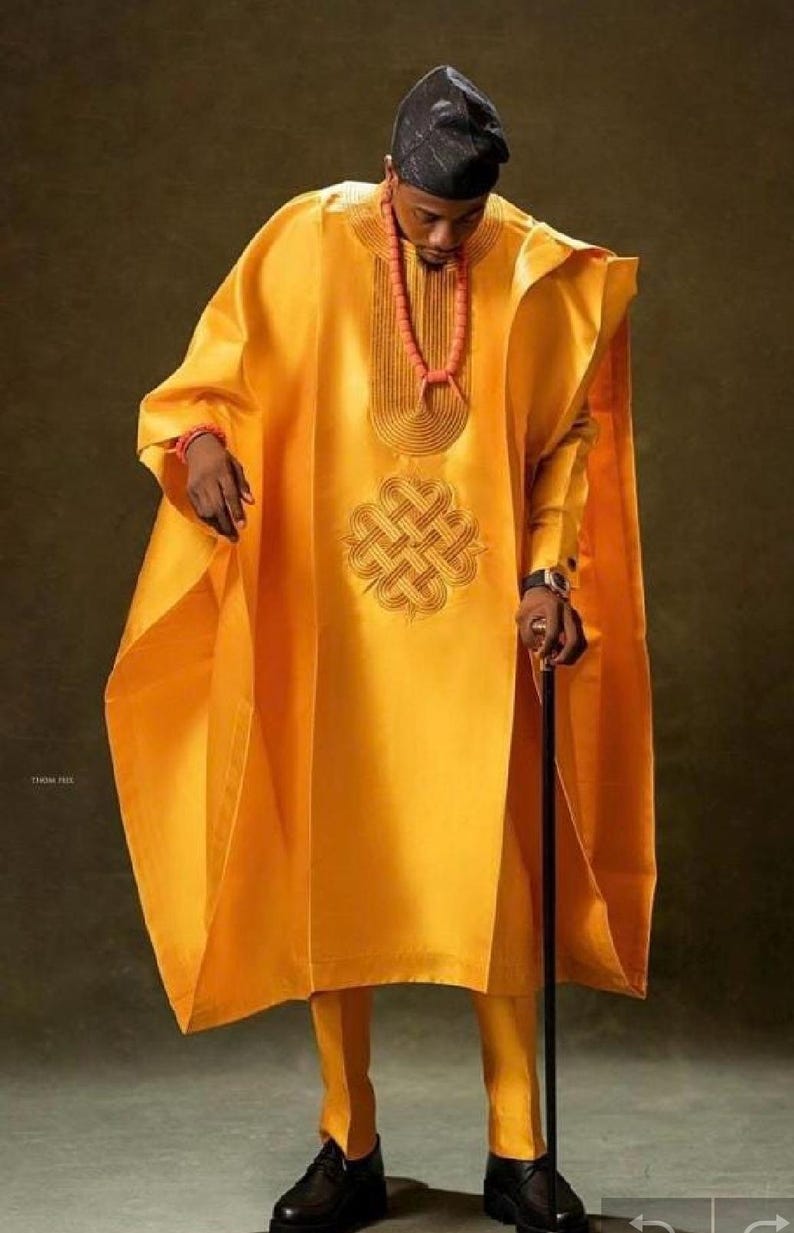 Debo Men Orange Outfit/3 Piece Set/african Men Clothing/senator Suit ...