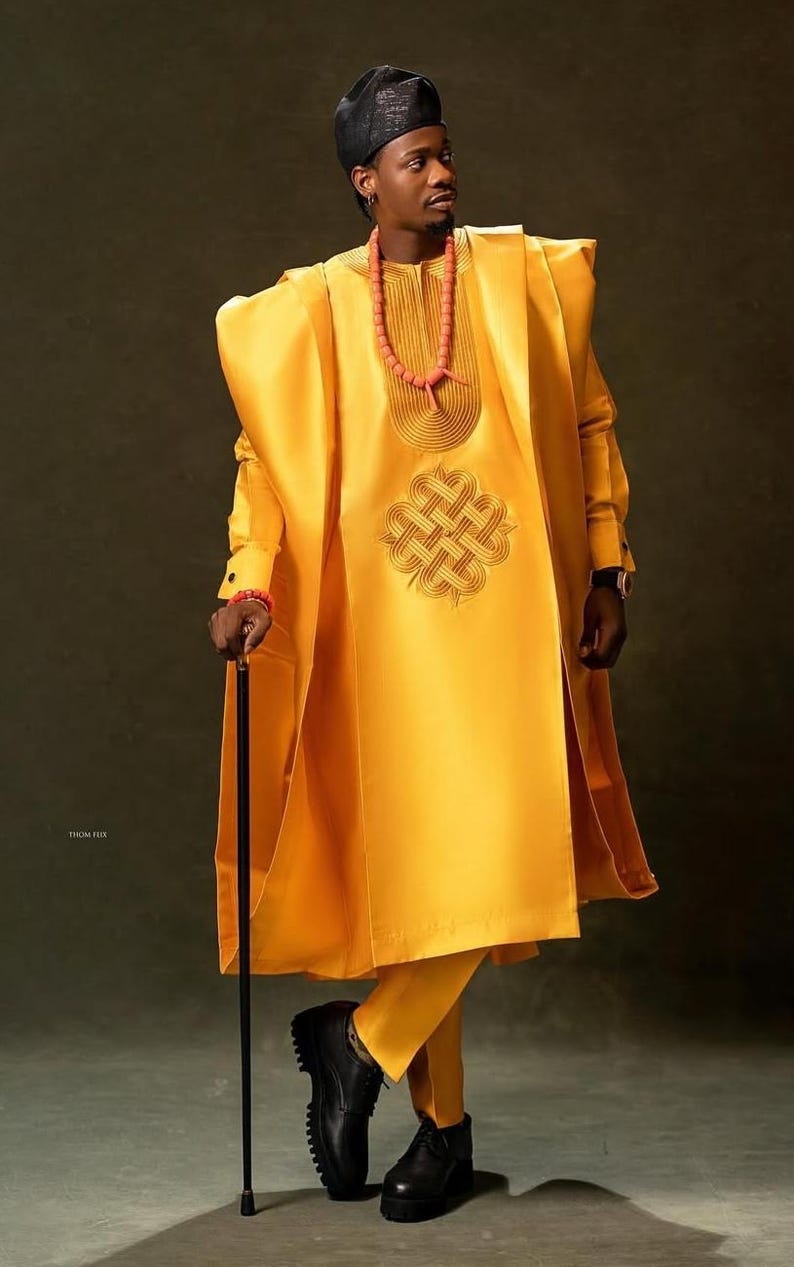 Debo Men Orange Outfit/3 Piece Set/african Men Clothing/senator Suit ...