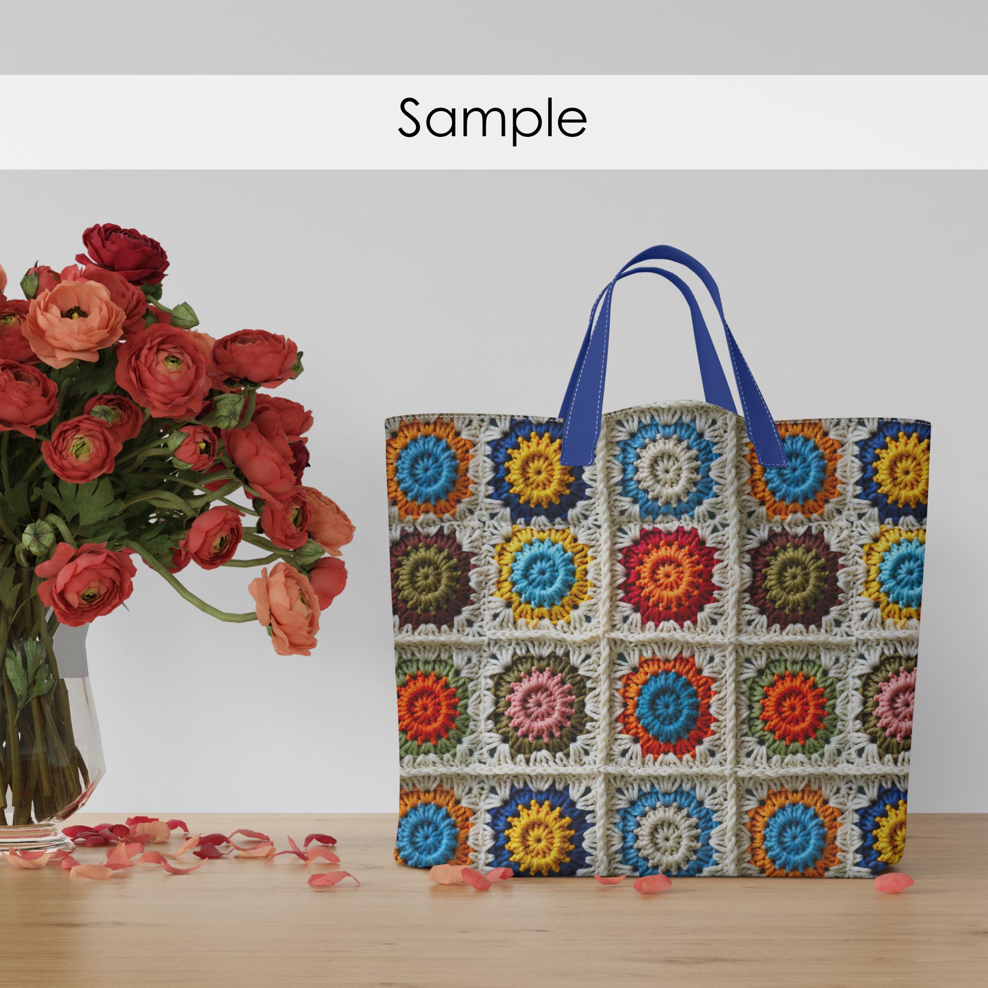 Crochet Granny Squares Seamless Pattern File Repeat Print for Fabric ...