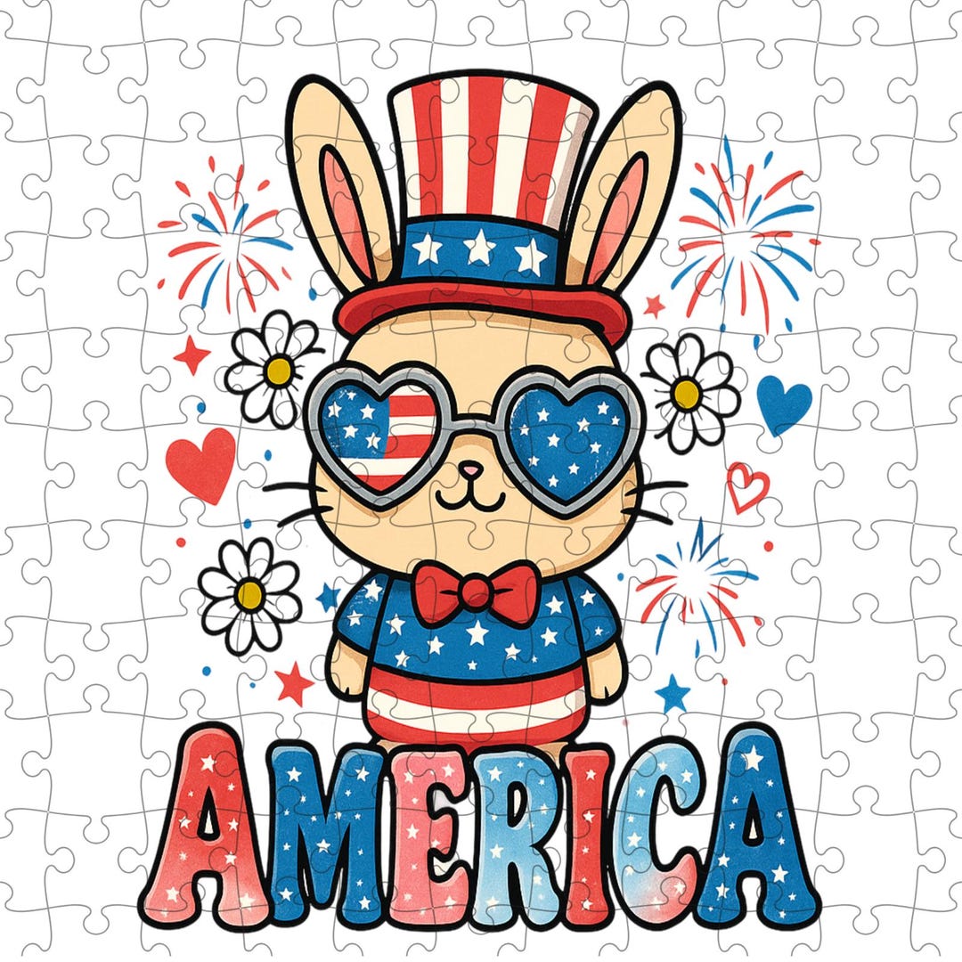 Patriotic Labubu Bunny PNG | 4th of July Cute America Sublimation ...