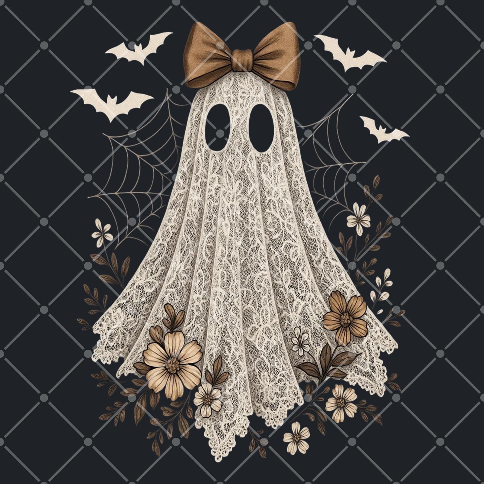 Cute Lace Ghost PNG | Boo in Boojee Sublimation Design | Halloween Bow ...
