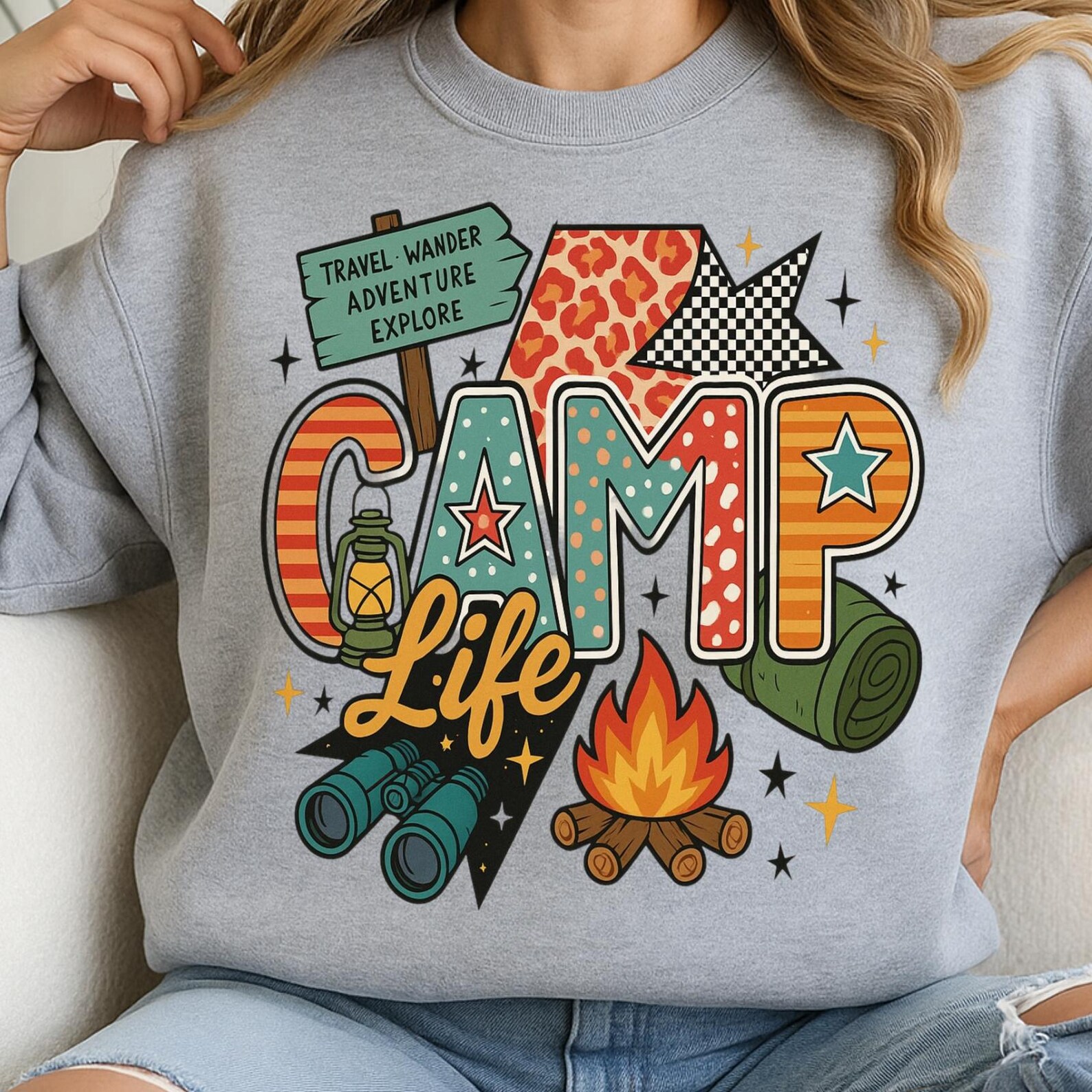 Preppy Camp Life PNG, Camping Mode PNG Download | Retro Summer Camp ...