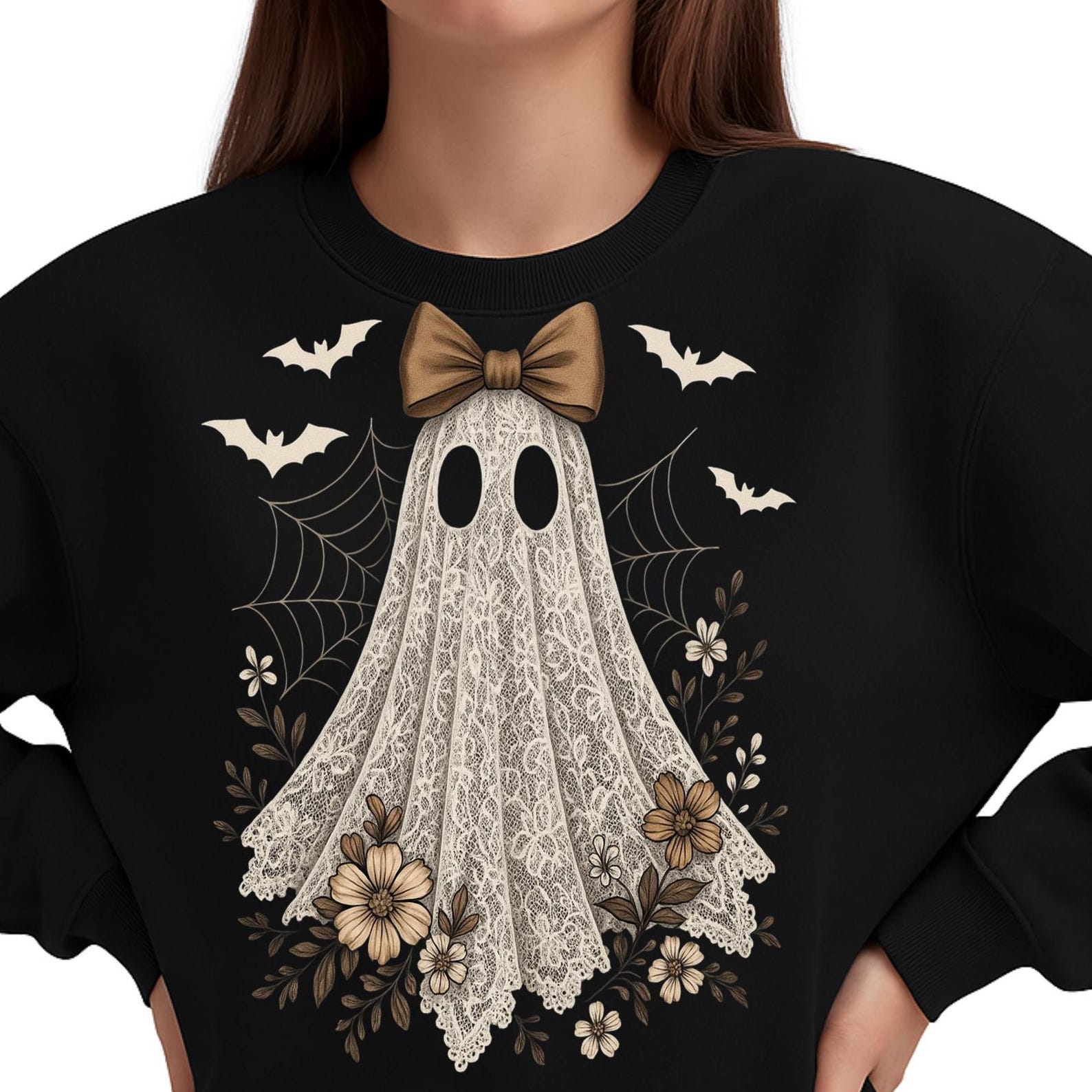 Cute Lace Ghost PNG | Boo in Boojee Sublimation Design | Halloween Bow ...