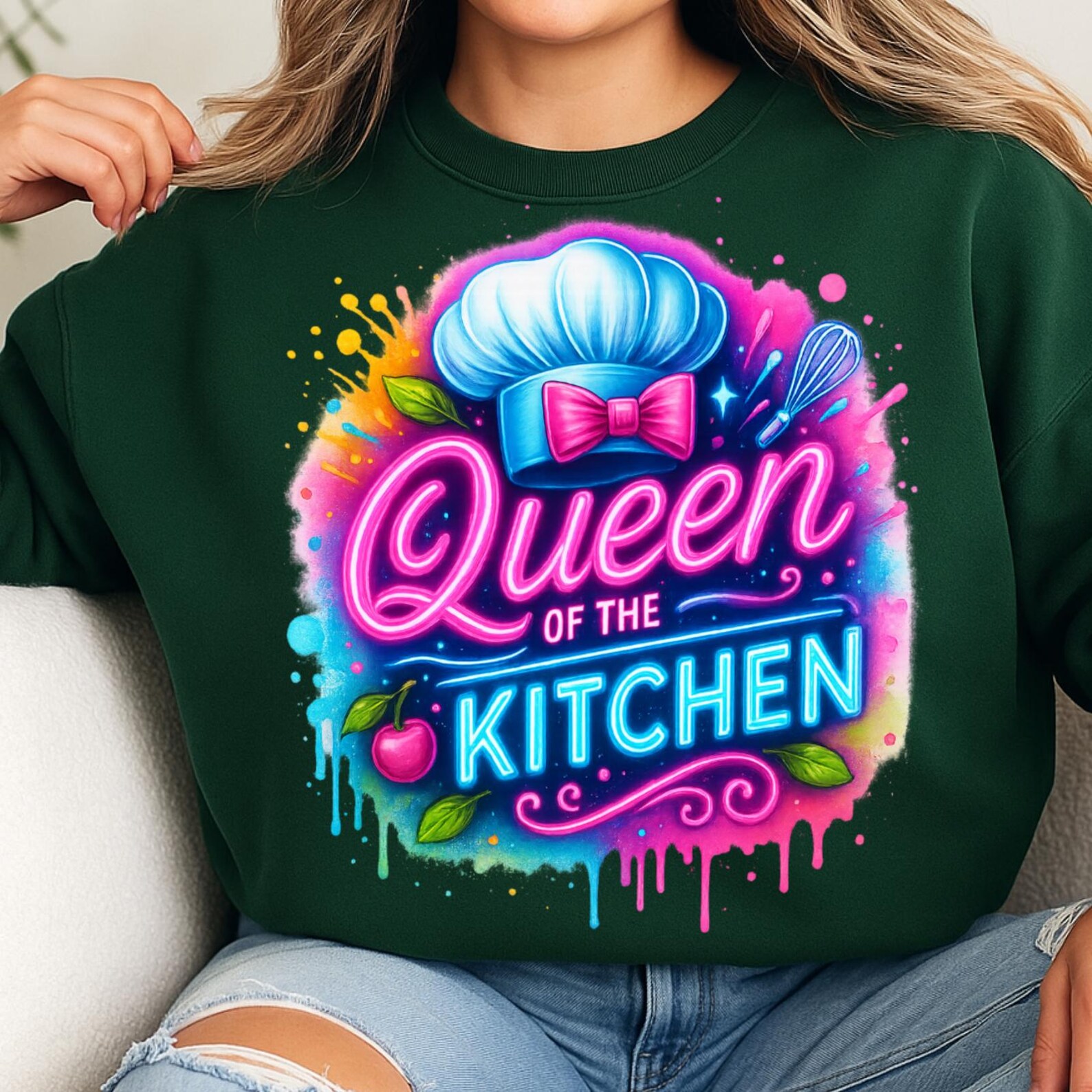 Queen of the Kitchen Watercolor Sublimation Digital Download PNG Chef ...