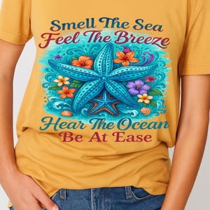 Beach Starfish PNG | Smell the Sea Quote | Tropical Ocean Digital ...