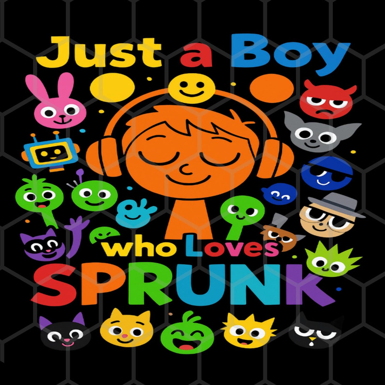 Sprunki Boys Oren Just a Boy Who Loves Sprunki Png Download - Etsy