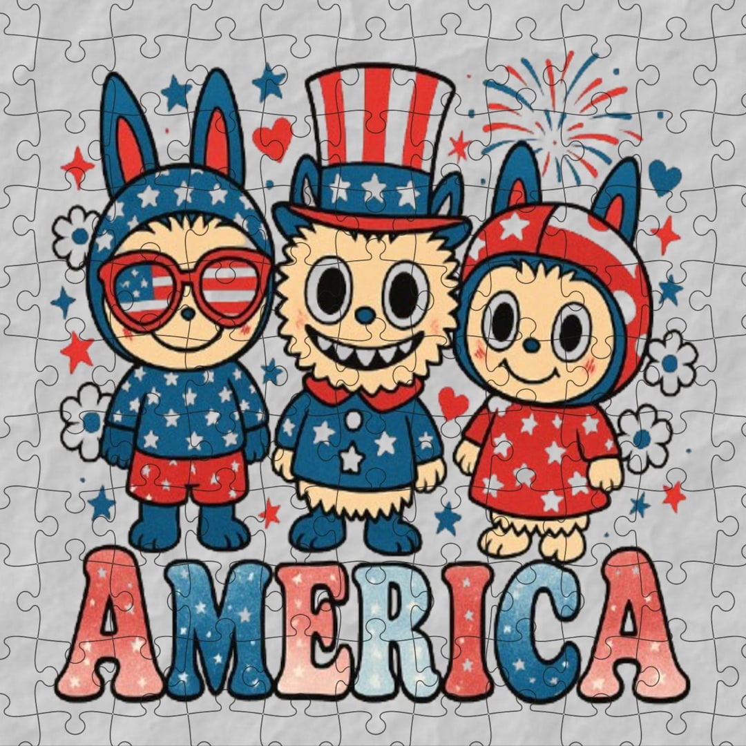 Labubu America Shirt – Kawaii Patriotic Labubu Characters Vintage Style ...