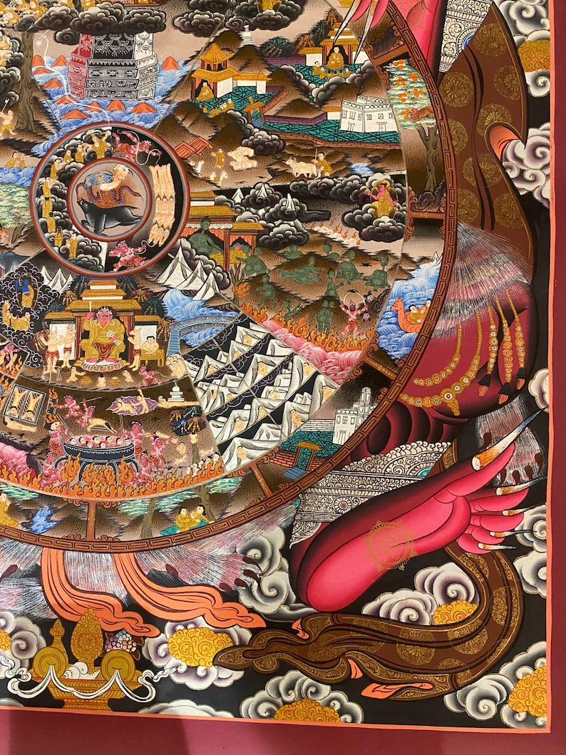 Handpainted Riduk Mandala Thangka Tibetan Buddhist Wall Art Traditional ...