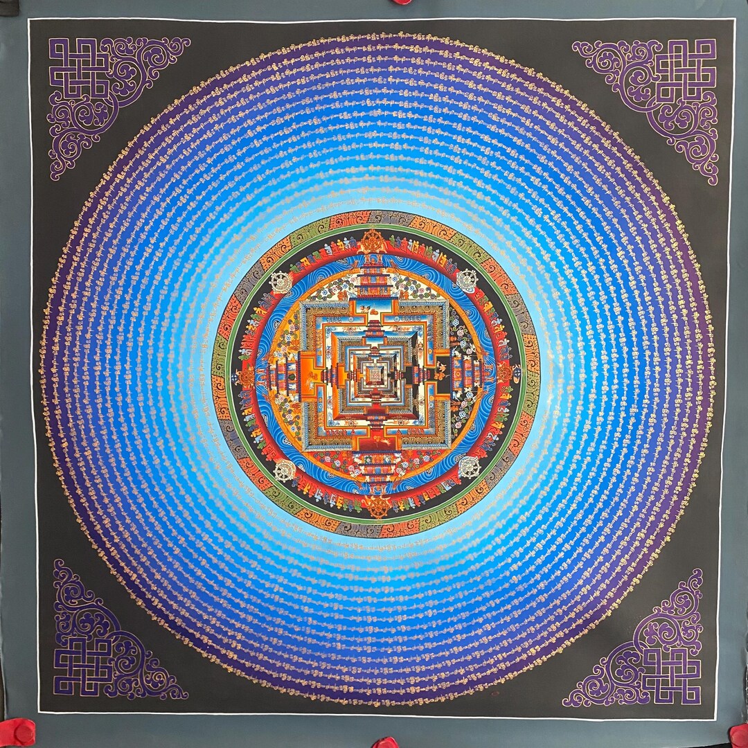 Hand-painted Kalachakra Mandala Thangka (50cm) | Tibetan Buddhist ...