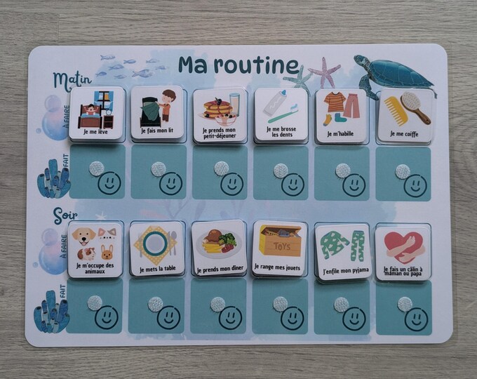 Customizable Turtle Morning and Evening Routine Chart for Kids - Etsy