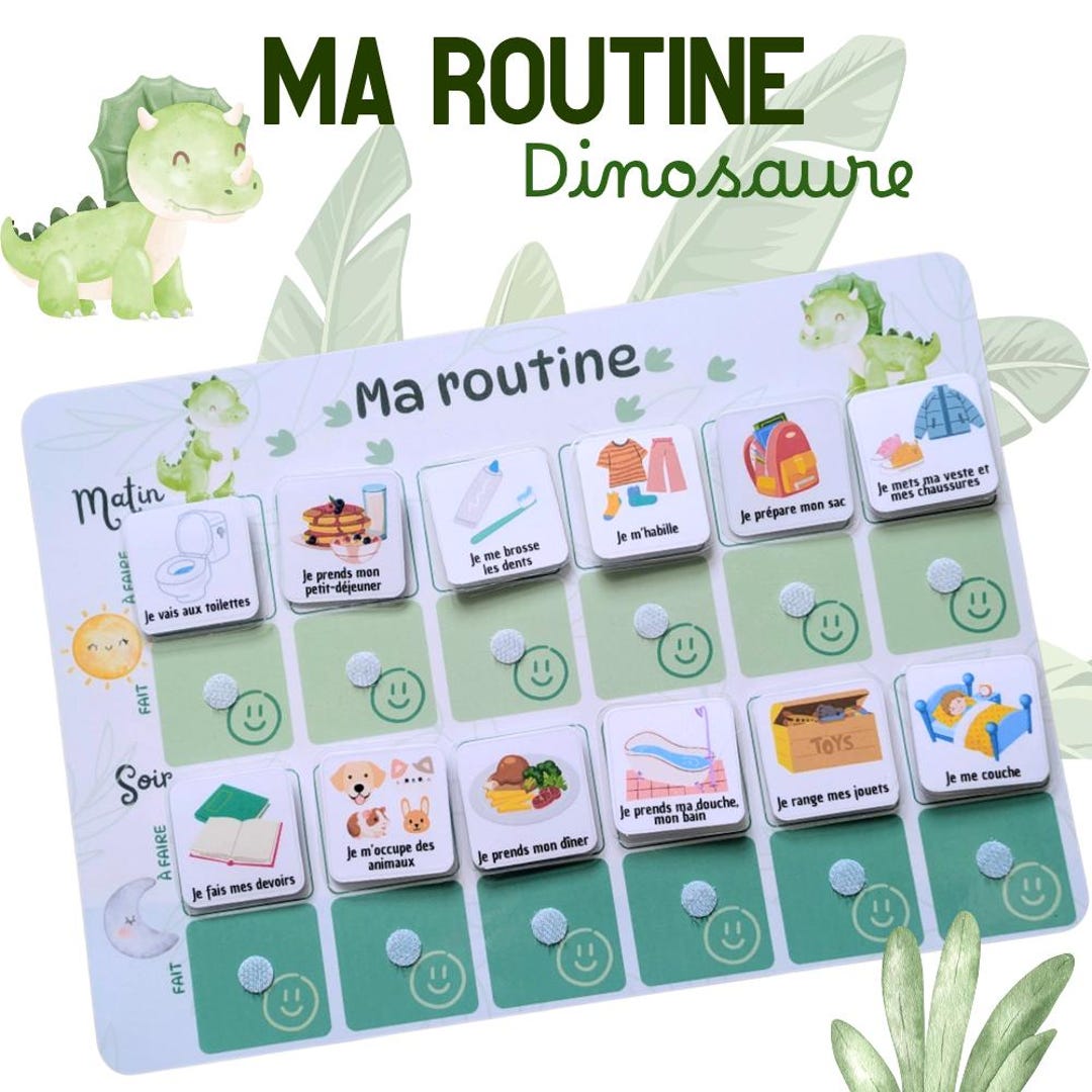 Personalized Dinosaur Routine Chart for Children – Nature and Animals ...