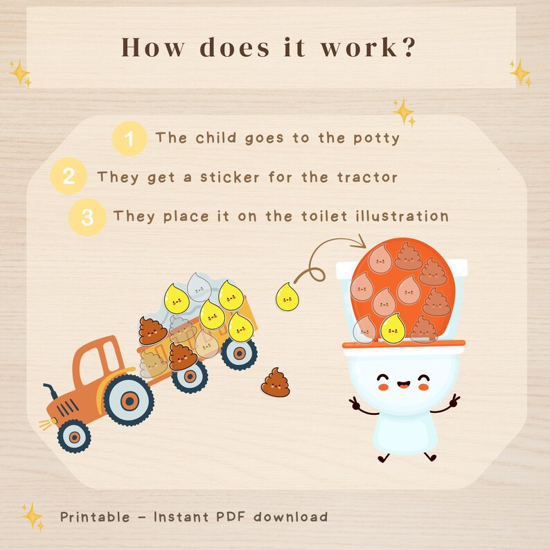 Tractor Potty Training Chart for Kids – Printable PDF, Fun Toilet ...