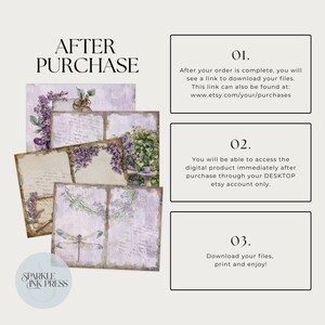 Lilac Secret Garden Junk Journal Kit, Lavender Garden Journal Page ...