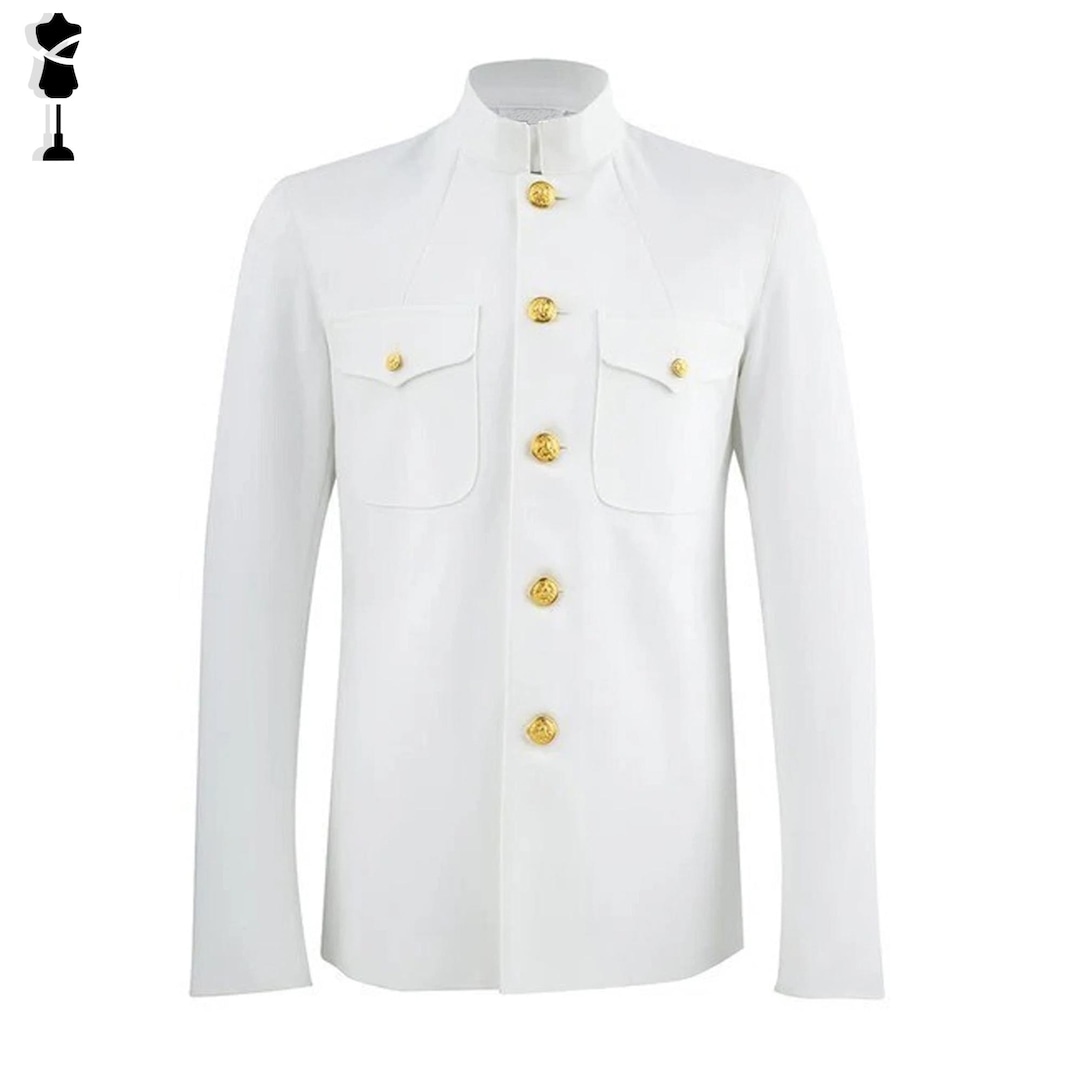 White Cotton US Navy Officer Uniform: 1940s Military Jacket - Etsy