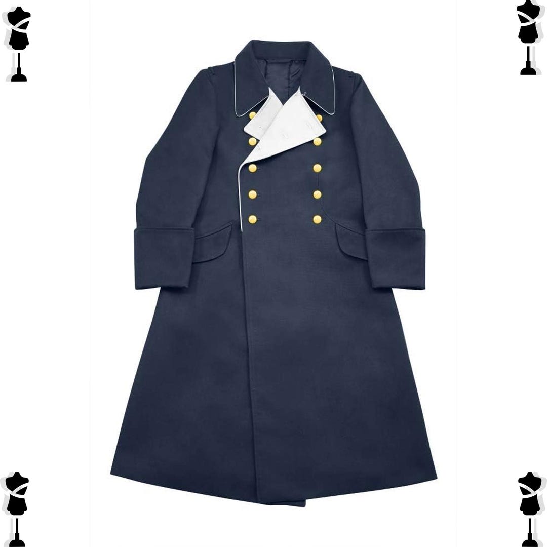 Military Frock Coat, General Greatcoat, US Army Trench Coat, Men Navy ...