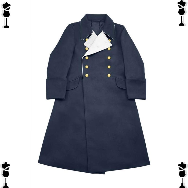 Navy Blue Wool Military Frock Coat: US Army General Greatcoat - Etsy