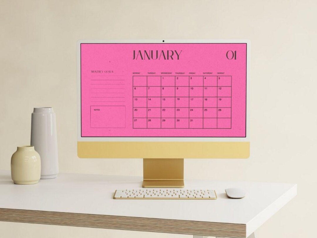 Digital Calendar Template, 2025 Calendar, Digital Calendar 2025, Yearly ...