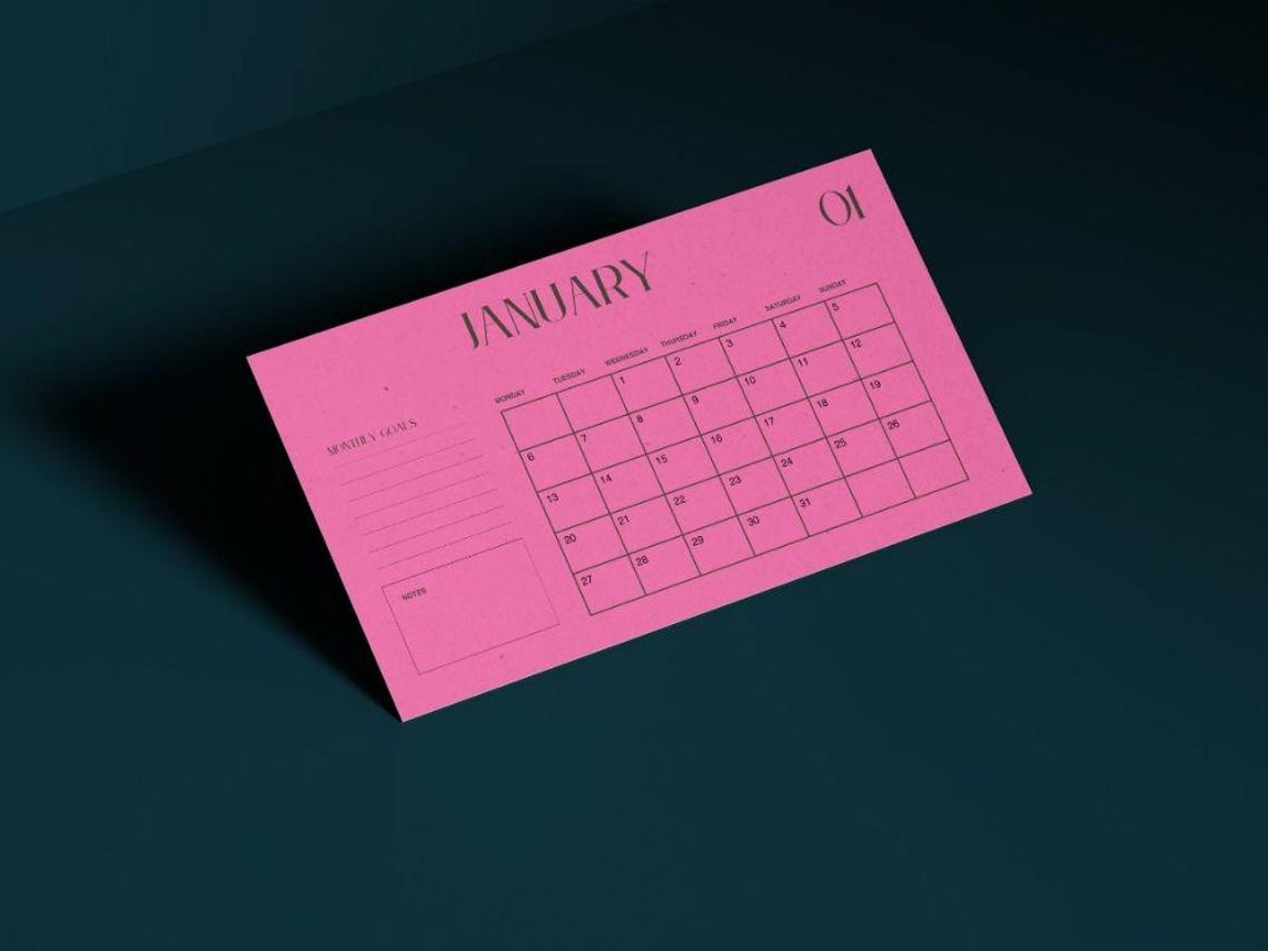 Digital Calendar Template, 2025 Calendar, Digital Calendar 2025, Yearly ...