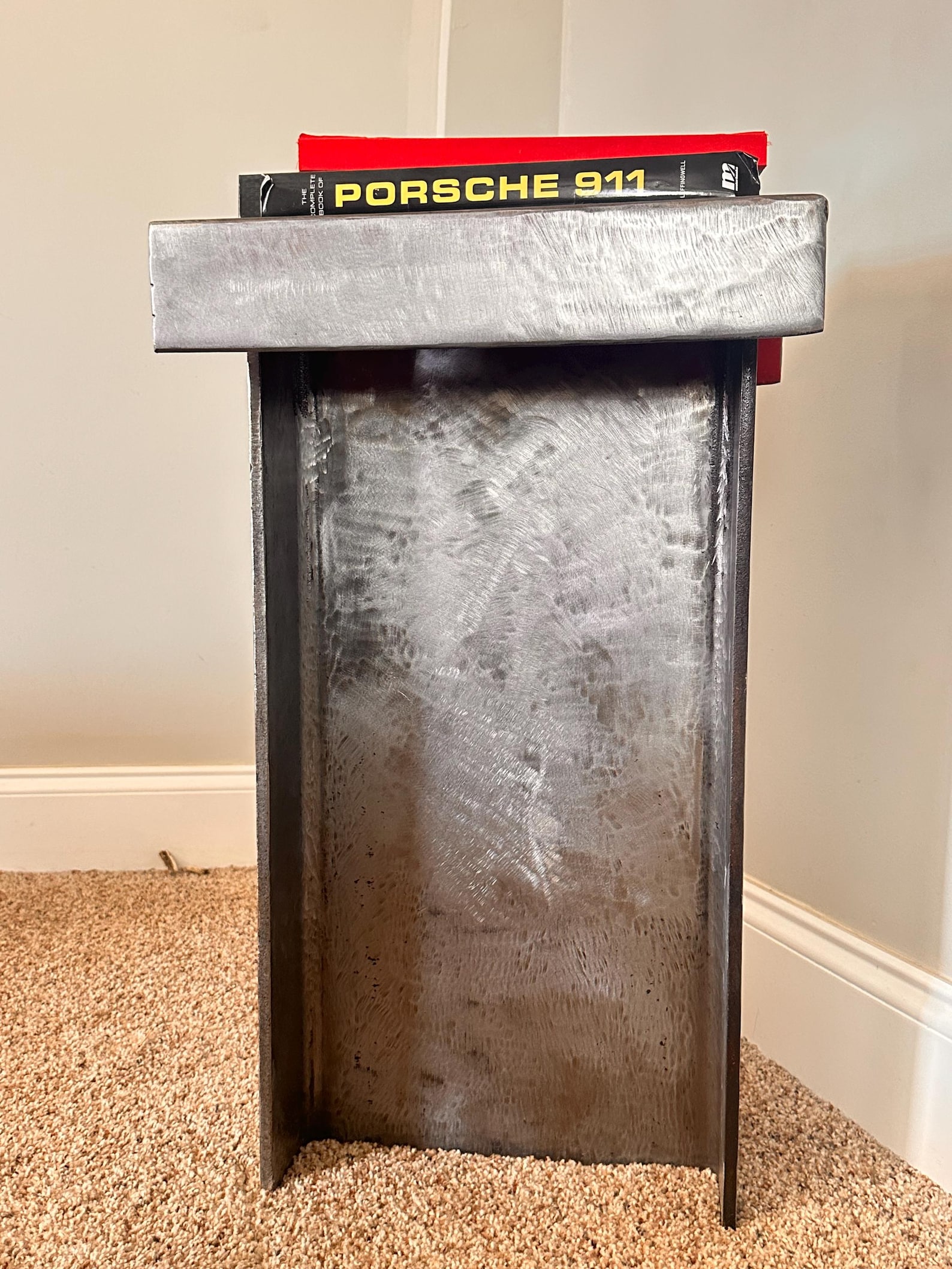 Brutalist End Table Industrial Modern Heavy Duty Welded Steel ...