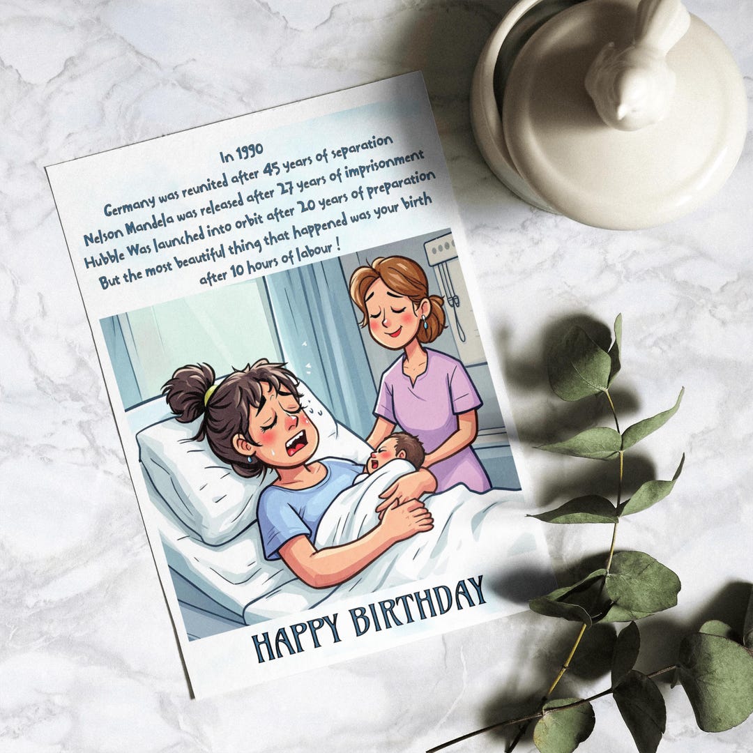 Birthday Card, Born in 1990 Birthday Card & Poster, Humorous Birthday ...