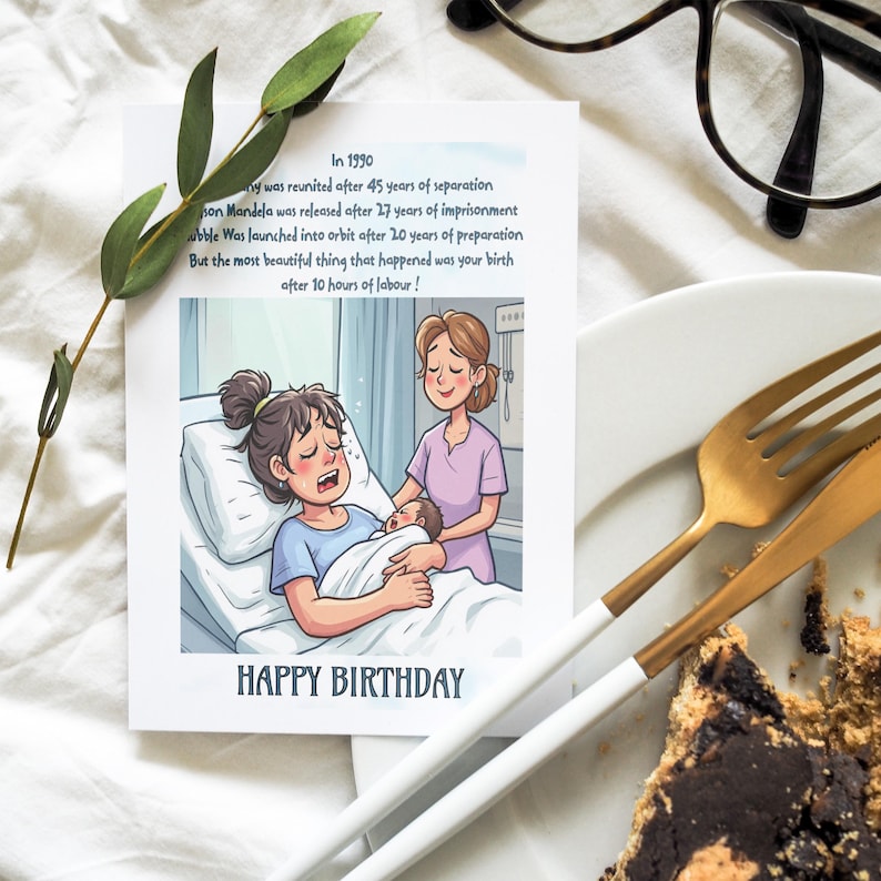 Birthday Card, Born in 1990 Birthday Card & Poster, Humorous Birthday ...