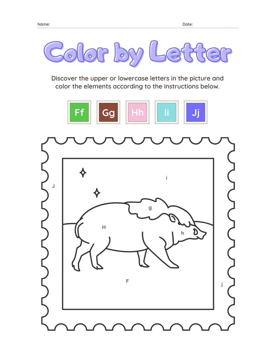 Printable L Color by Letter - Etsy