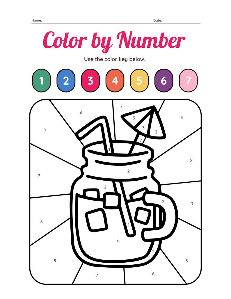 Printable L Color by Number - Etsy