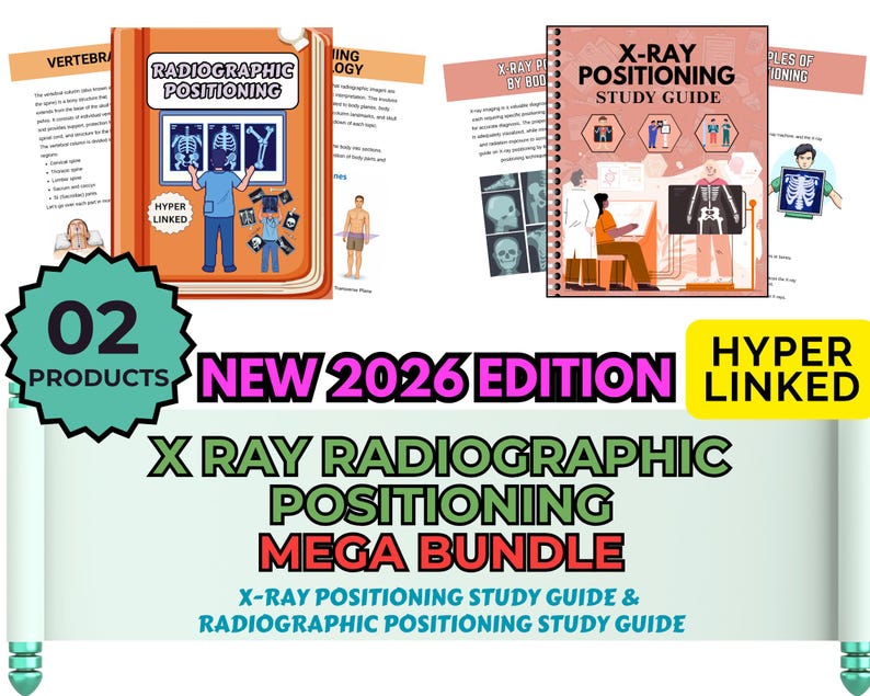 X Ray Radiographic Positioning Study Guide Bundle: X-ray Positioning ...