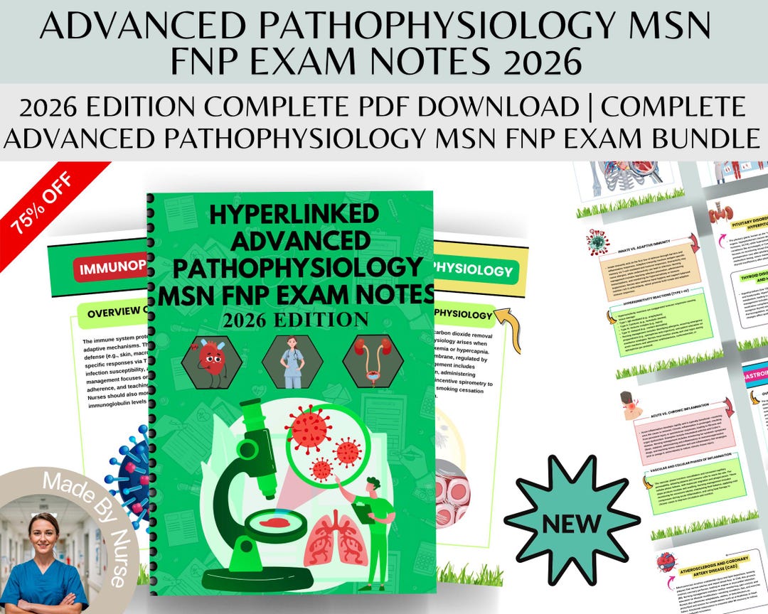 Advanced Pathophysiology FNP Exam Notes - 2026 MSN Study Guide (PDF) - Etsy