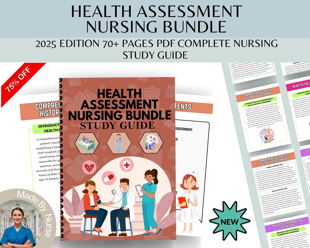 Nursing Health Assessment Bundle: Study Guide & Notes (digital Download ...